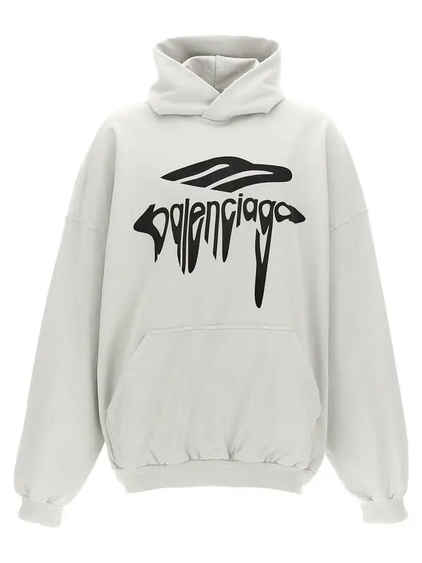 Balenciaga 3b Liquefied' Hoodie - White