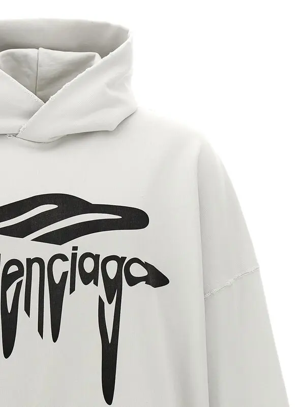 Balenciaga 3b Liquefied' Hoodie - White