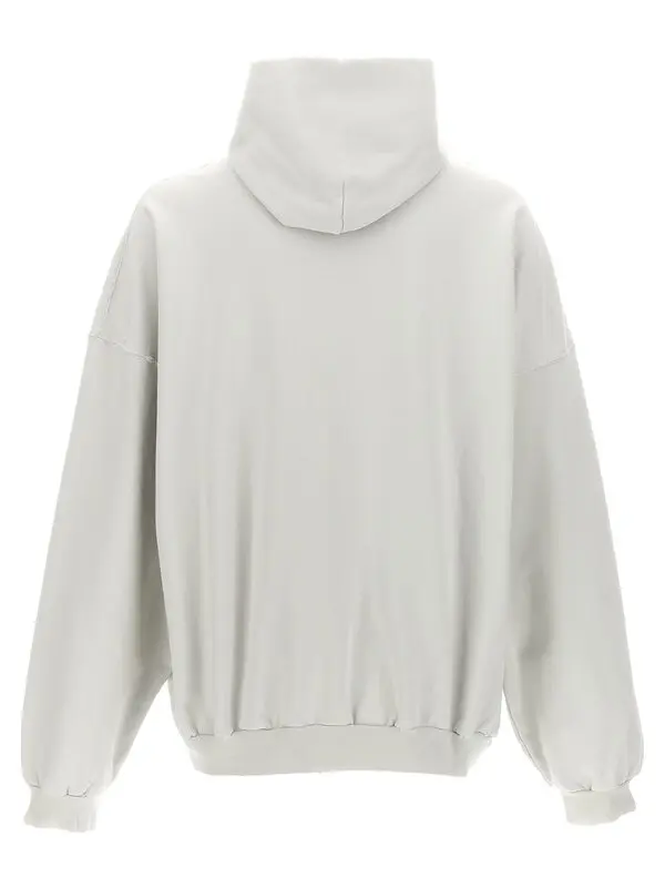 Balenciaga 3b Liquefied Cotton Hoodie - White