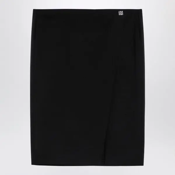 Givenchy Wool Skirt With Metal Button 4g - Black