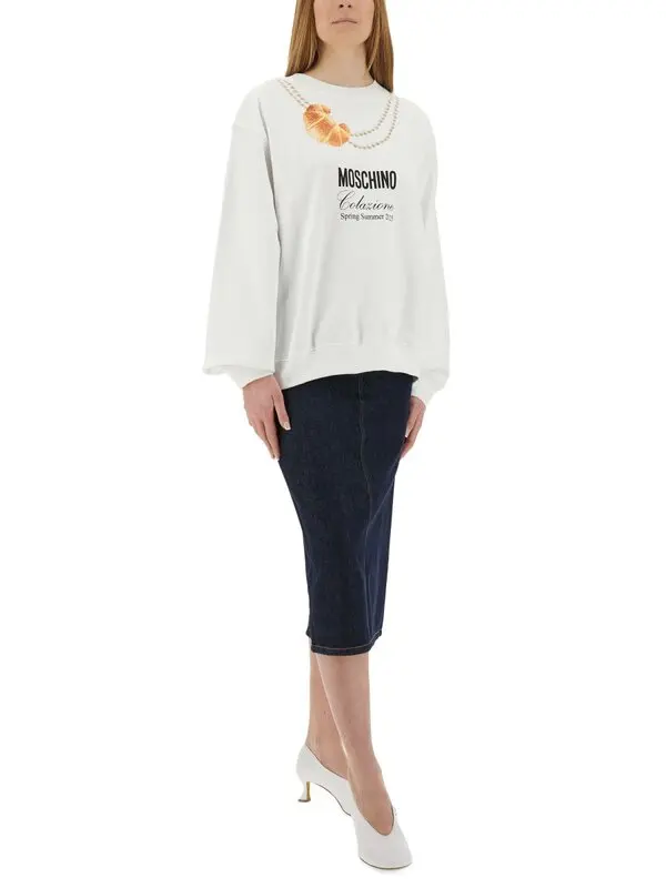 Moschino Breakfast Graphic Cotton Sweatshirt