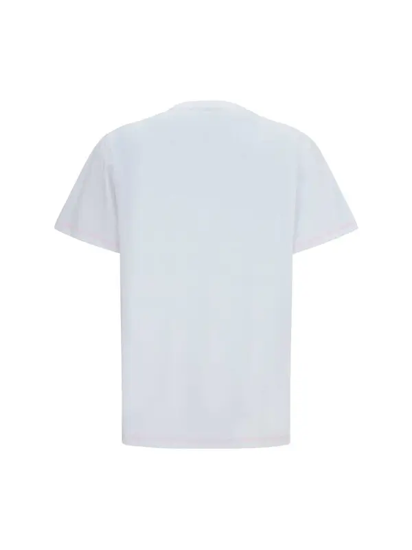 GANNI Cotton T-shirt With Raspberry Print - White