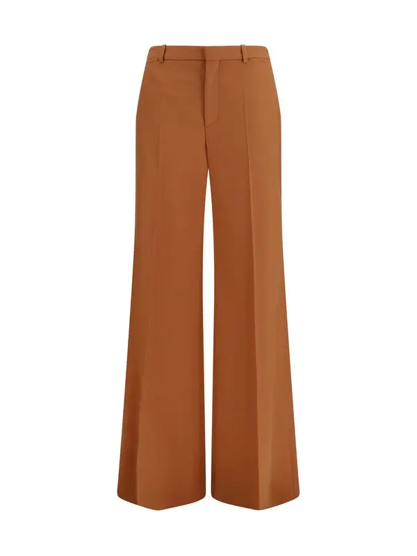 Chloé High-waisted Flared Cotton Pants - Orange