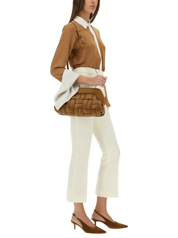 Max Mara Color Block Silk Shirt - Cream