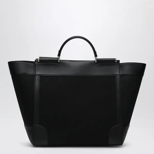 Dolce & Gabbana Leather Fabric Tote Bag - Black
