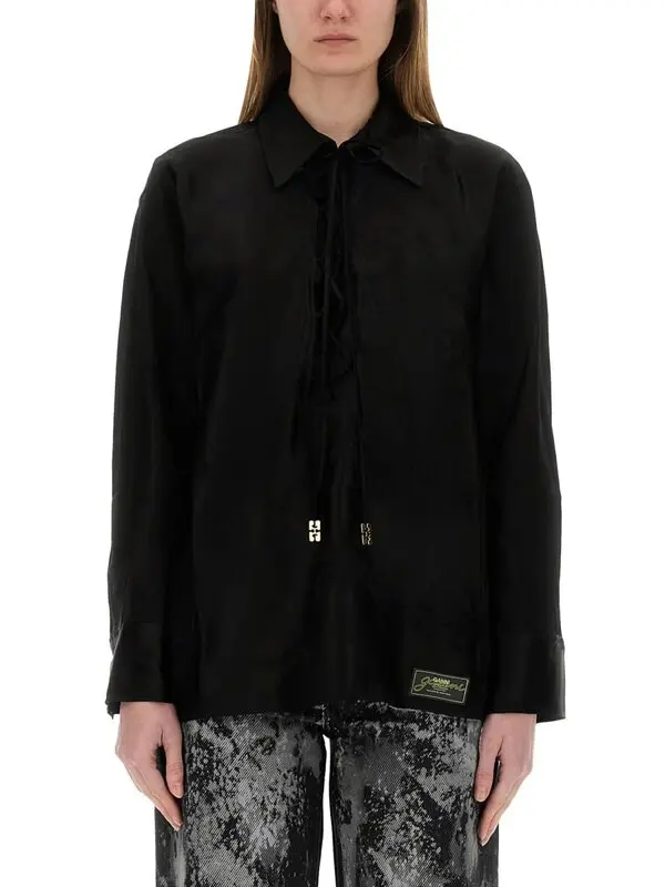 GANNI Jacquard Satin Shirt
