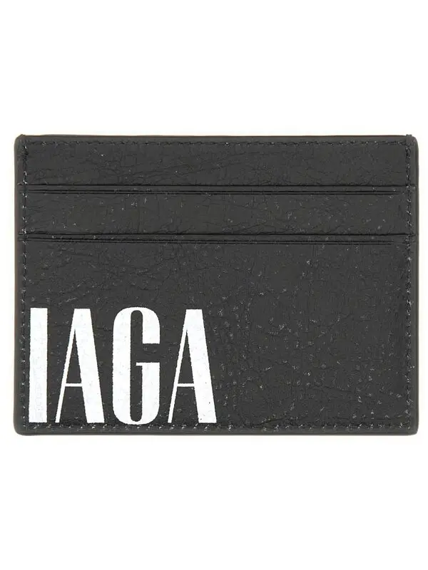 Balenciaga Leather Card Holder - Black