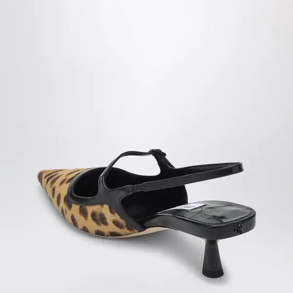 JIMMY CHOO Didi 45 Slingback Pumps In Leopard Print Pony Skin - Pink