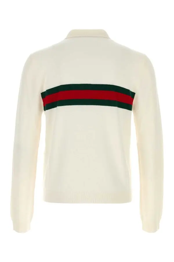 Gucci Ivory Cashmere Polo Shirt