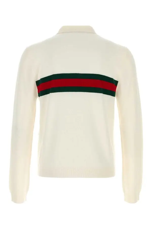 Gucci Ivory Cashmere Polo Shirt