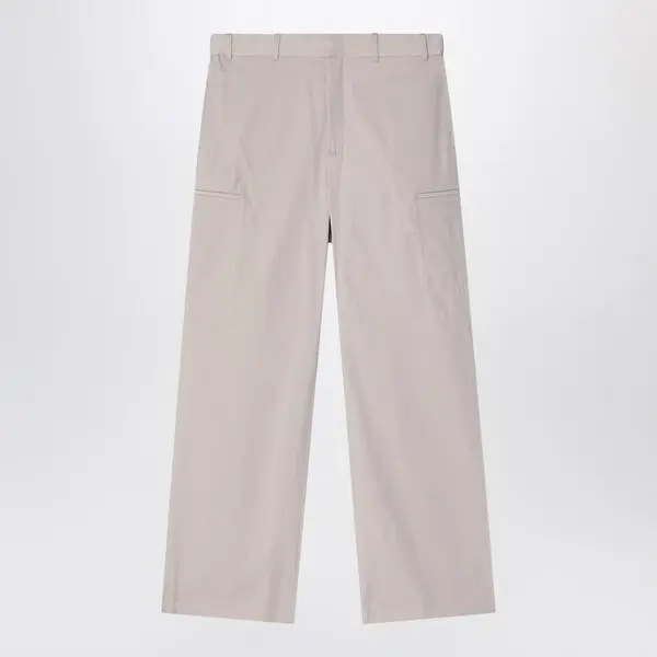 Fendi Stone Grey Cotton Blend Trousers
