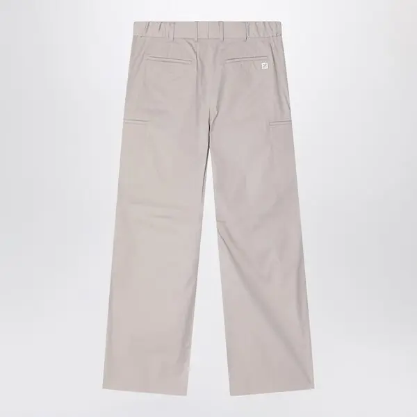 Fendi Stone Grey Cotton Blend Trousers