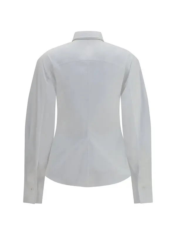 Brunello Cucinelli Cotton Blend Shirt With Tie - White