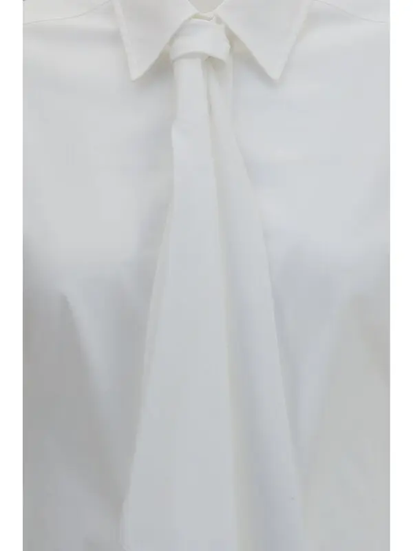 Brunello Cucinelli Cotton Blend Shirt With Tie - White