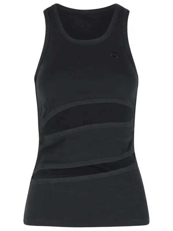 Coperni Spirale Cotton Tank Top - Black