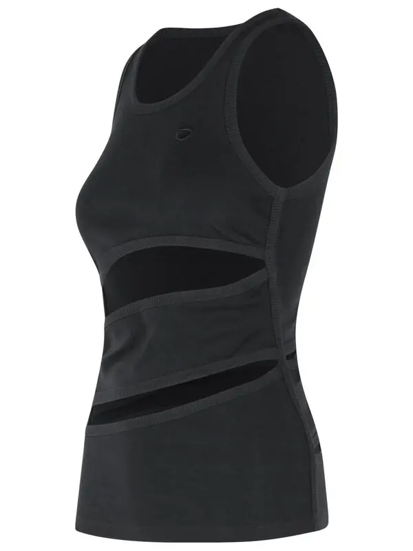 Coperni Spirale Cotton Tank Top - Black