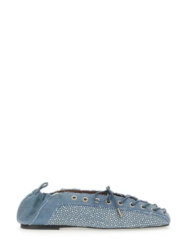 GANNI Lace-up Ballerina