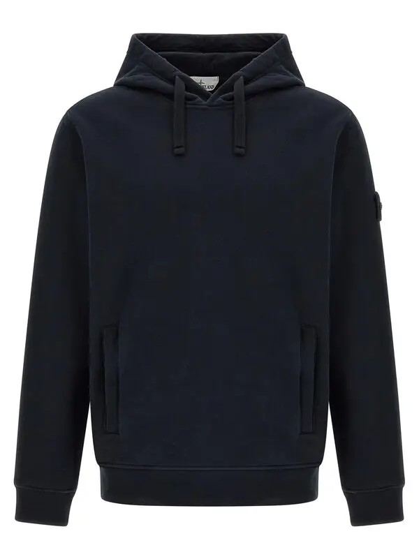 Stone Island Badge Hoodie - Blue