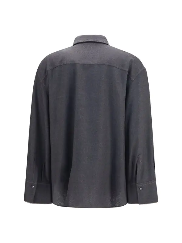 Brunello Cucinelli Virgin Wool Shirt - Gray
