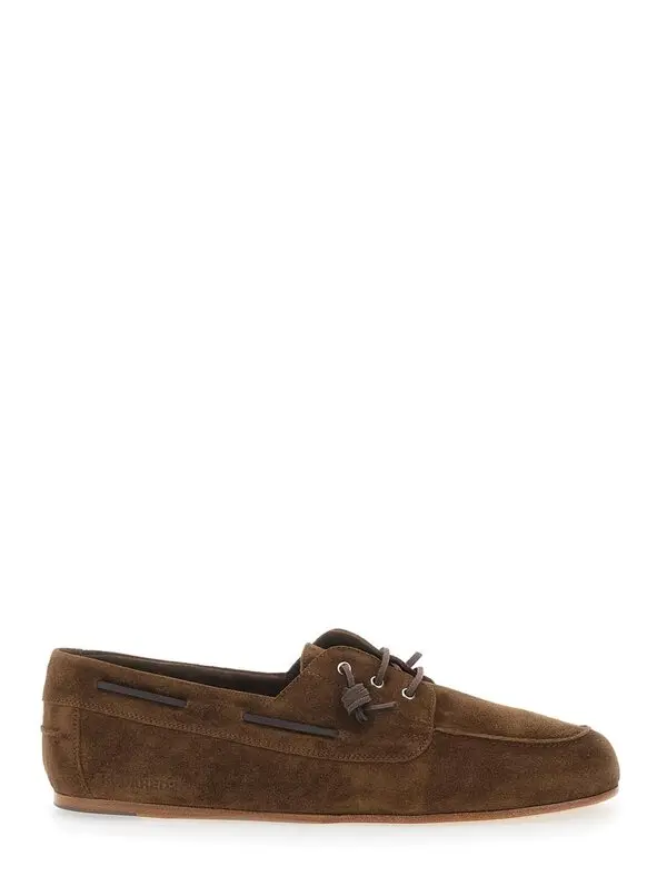 Dsquared2 Brown Loafers With Almond Toe In Suede For