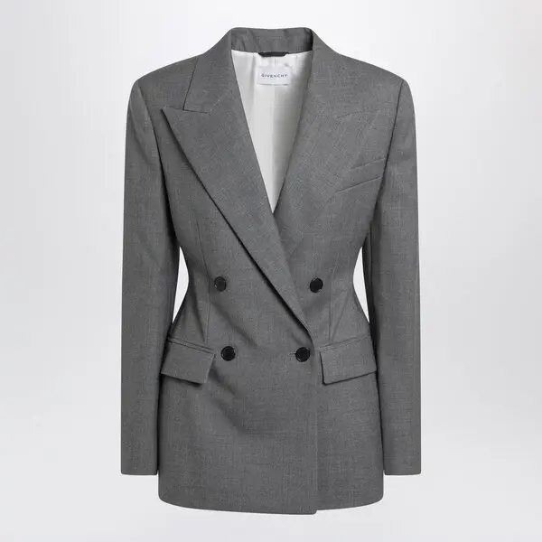 Givenchy Grey Double-breasted Wool Jacket - Gray