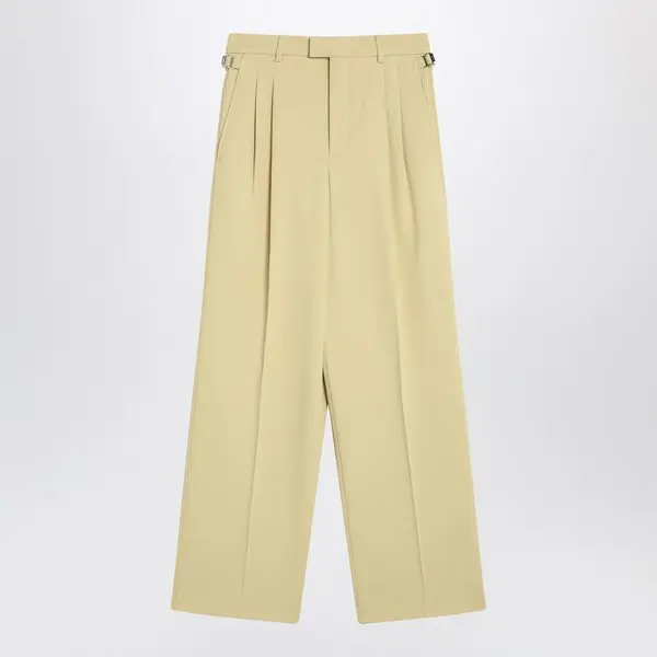 AMI Paris Wide Wool Trousers - Green