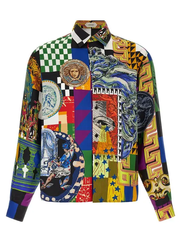 Versace Medusa Collage' Shirt - Multicolor