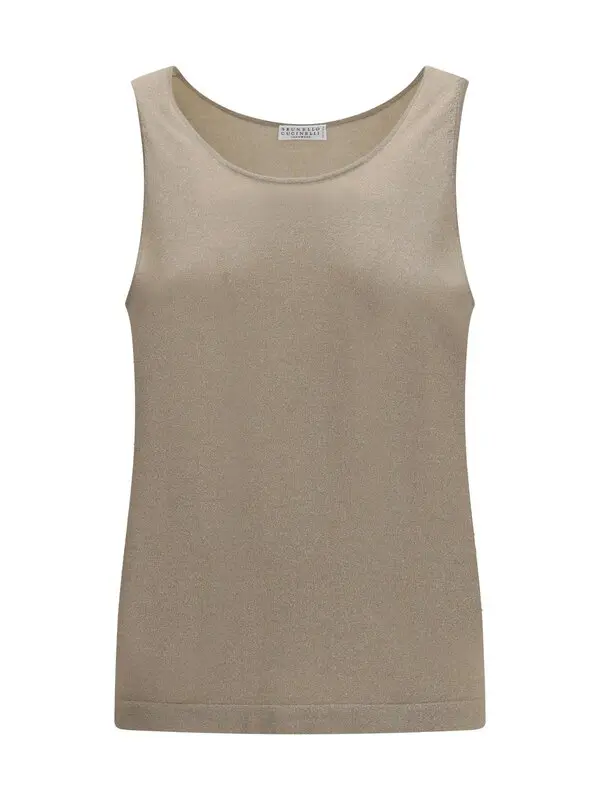 Brunello Cucinelli Luminous Knit Tank Top - Cream
