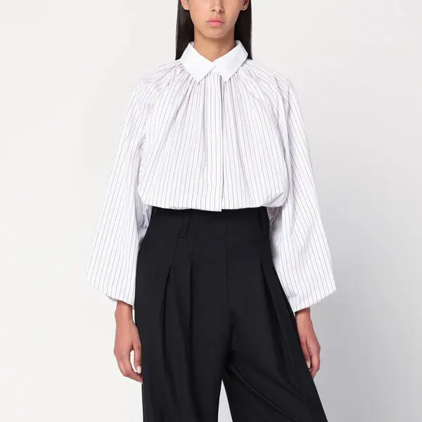 PATOU Striped Balloon-sleeve Shirt - White