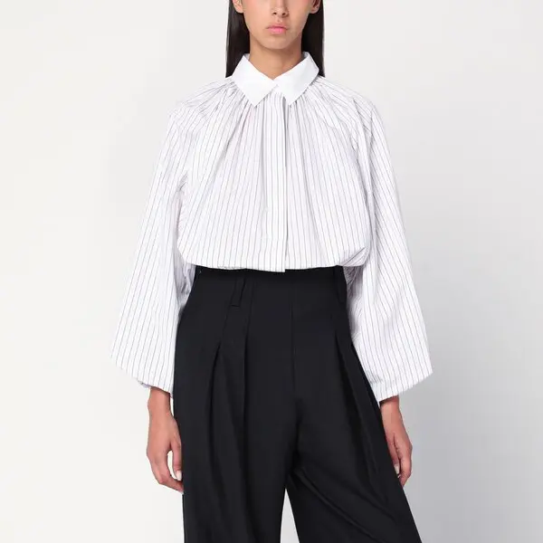 PATOU Striped Balloon-sleeve Shirt - White