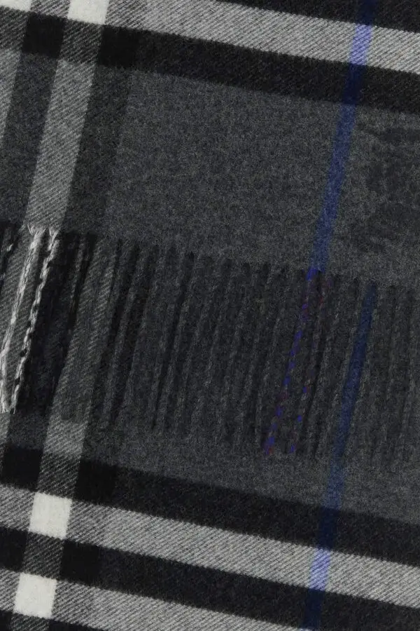 Burberry Embroidered Cashmere Check Scarf - Multicolor