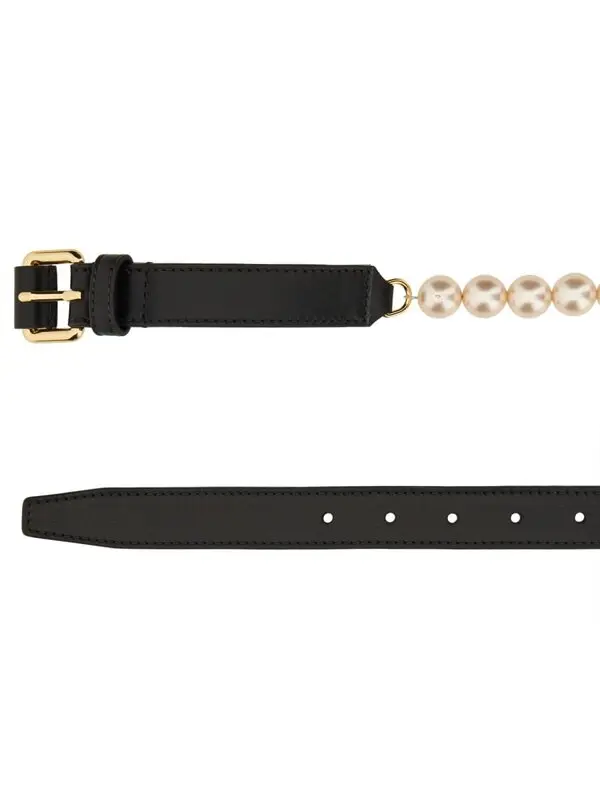 Moschino Belt With Pearls