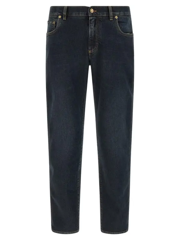 Dolce & Gabbana Logo Plaque Jeans - Blue