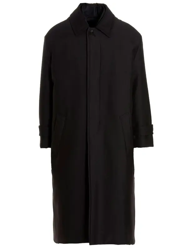 Valentino Garavani Pink Pp Collection Reversible Long Coat - Black