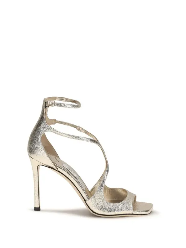 JIMMY CHOO Azia Glitter Sandals - Gold