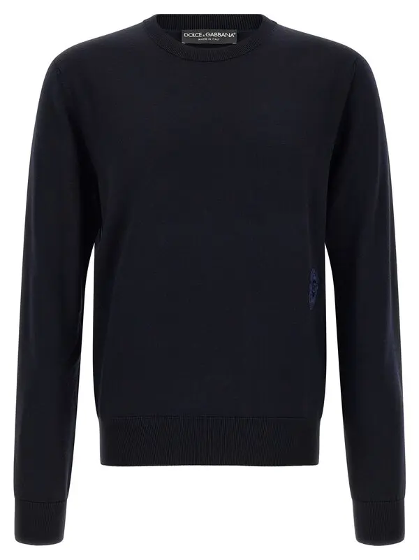 Dolce & Gabbana Heraldic Coat Of Arms Sweater - Blue