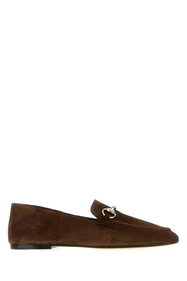 Gucci Suede Jordaan Soft Loafers - Brown