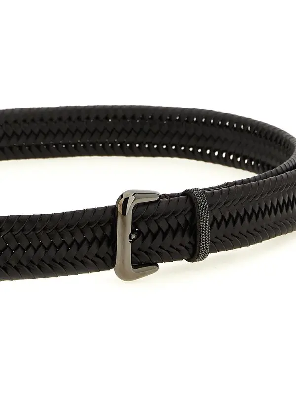 Brunello Cucinelli Stretch Leather Braided Belt