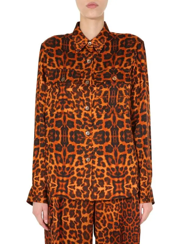 Dries Van Noten Caffy Animal Print Shirt