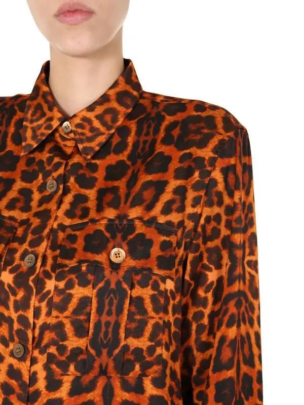 Dries Van Noten Caffy Animal Print Shirt