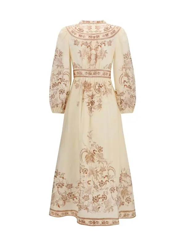 Zimmermann Indra Plunge Dress - Cream