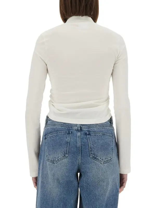 COURREGES Cropped Twist Polo Shirt - White