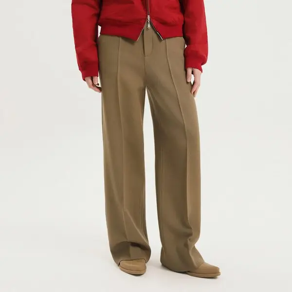1989 STUDIO Olive Straight Leg Wool Pants - Green