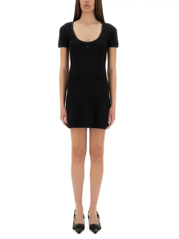 COURREGES Holistic Contrast Mini Dress - Black