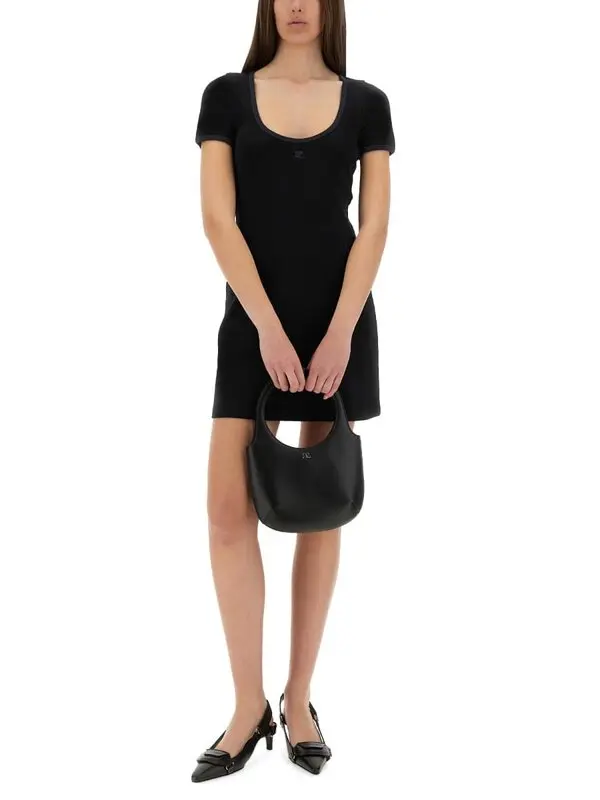 COURREGES Holistic Contrast Mini Dress - Black