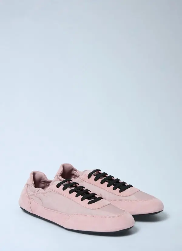 Prada Collapse Re-nylon And Suede Sneakers - Pink