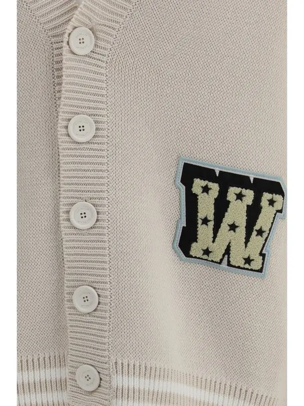 Off-White Star Logo Diagonal Varsity Cardigan - Cream