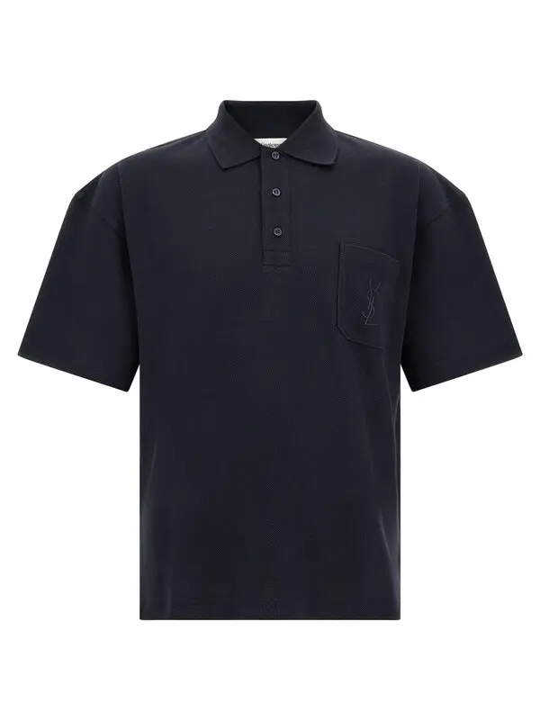 Saint Laurent Cassandre' Polo Shirt - Blue