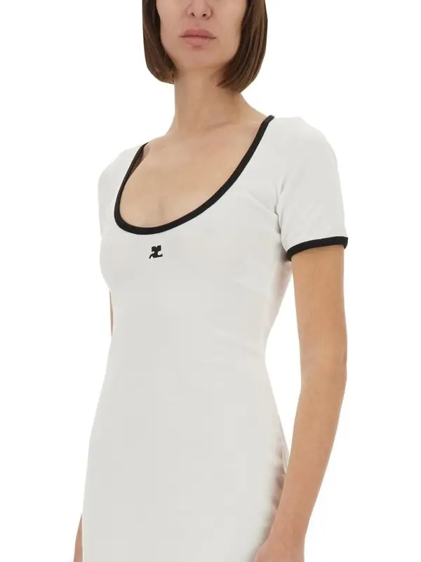 COURREGES Holistic Contrast Mini Dress - White