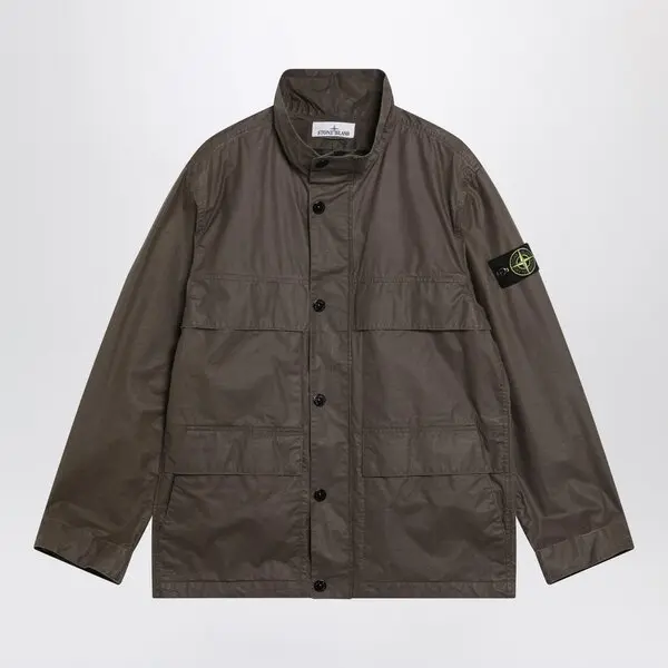 Stone Island Waxed Cotton Canvas Field Jacket - Brown